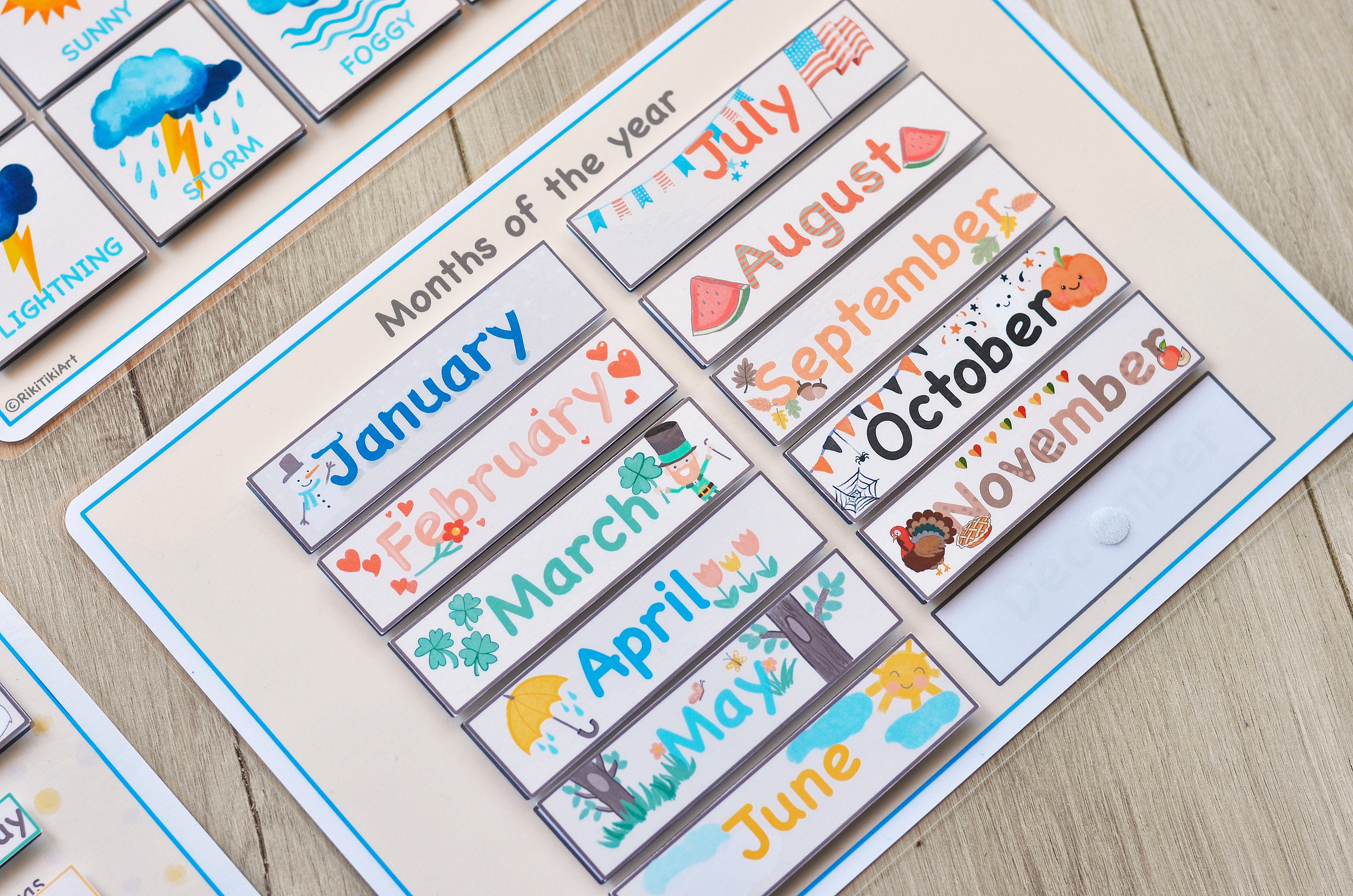White Perpetual Calendar, Kids Calendar Printable Classroom Calendar ...