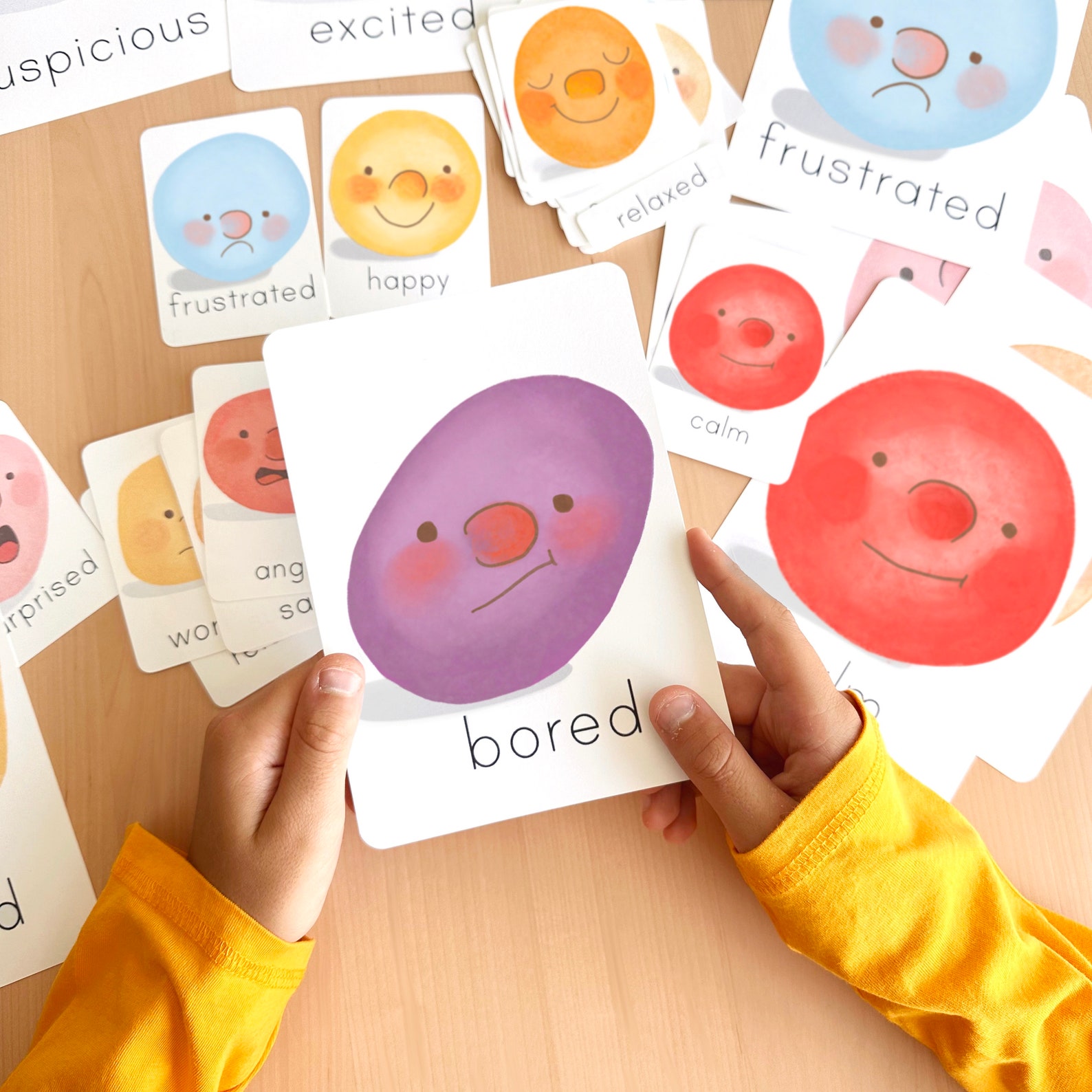 Emotions Flash Cards for Toddlers Feelings Children Flashcards ...