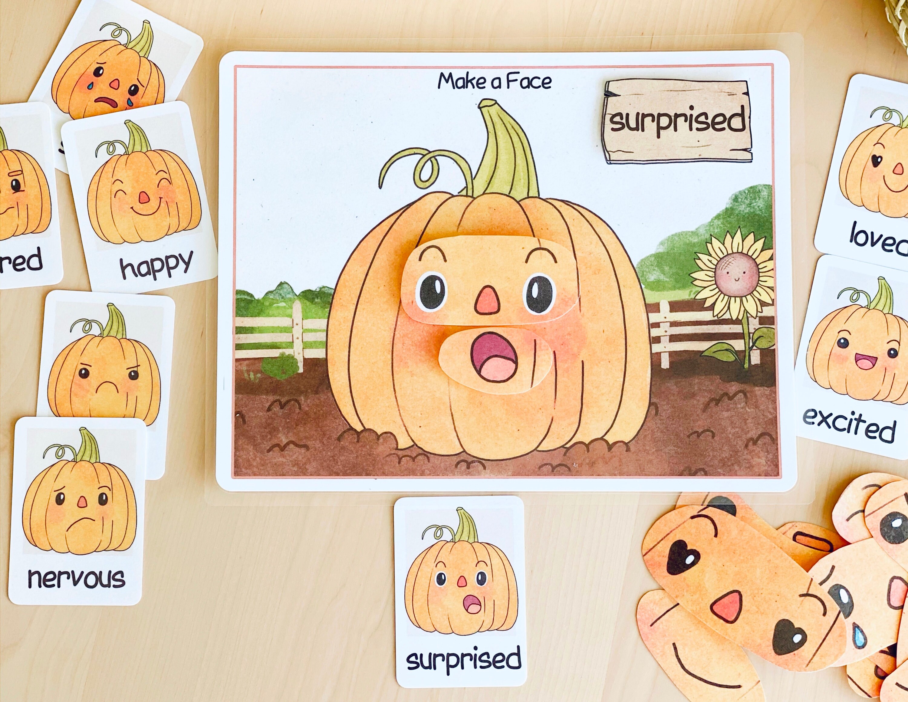 Pumpkin Emotions Activity Behavior Chart for Kids Printable Montessori ...