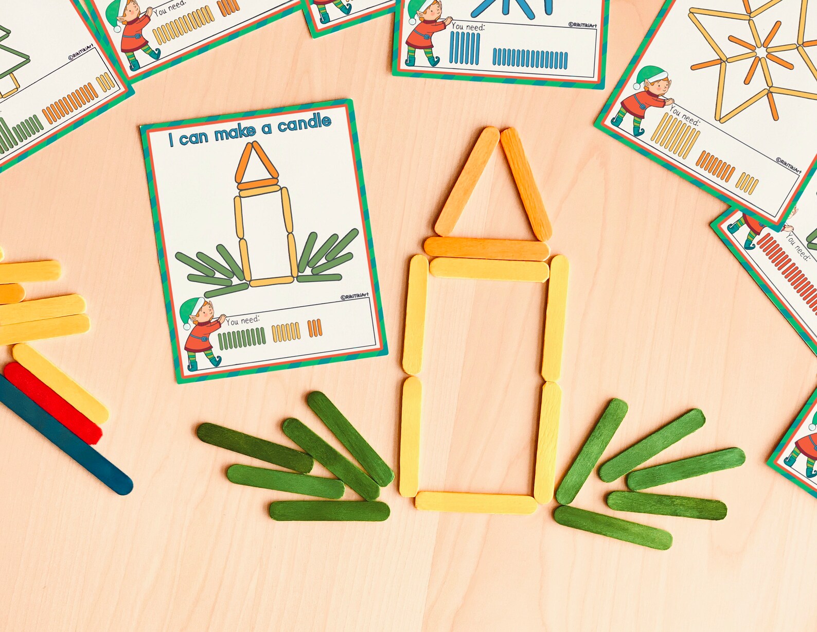 Winter Popsicle Sticks Mats Printable Christmas Activities for Kids ...
