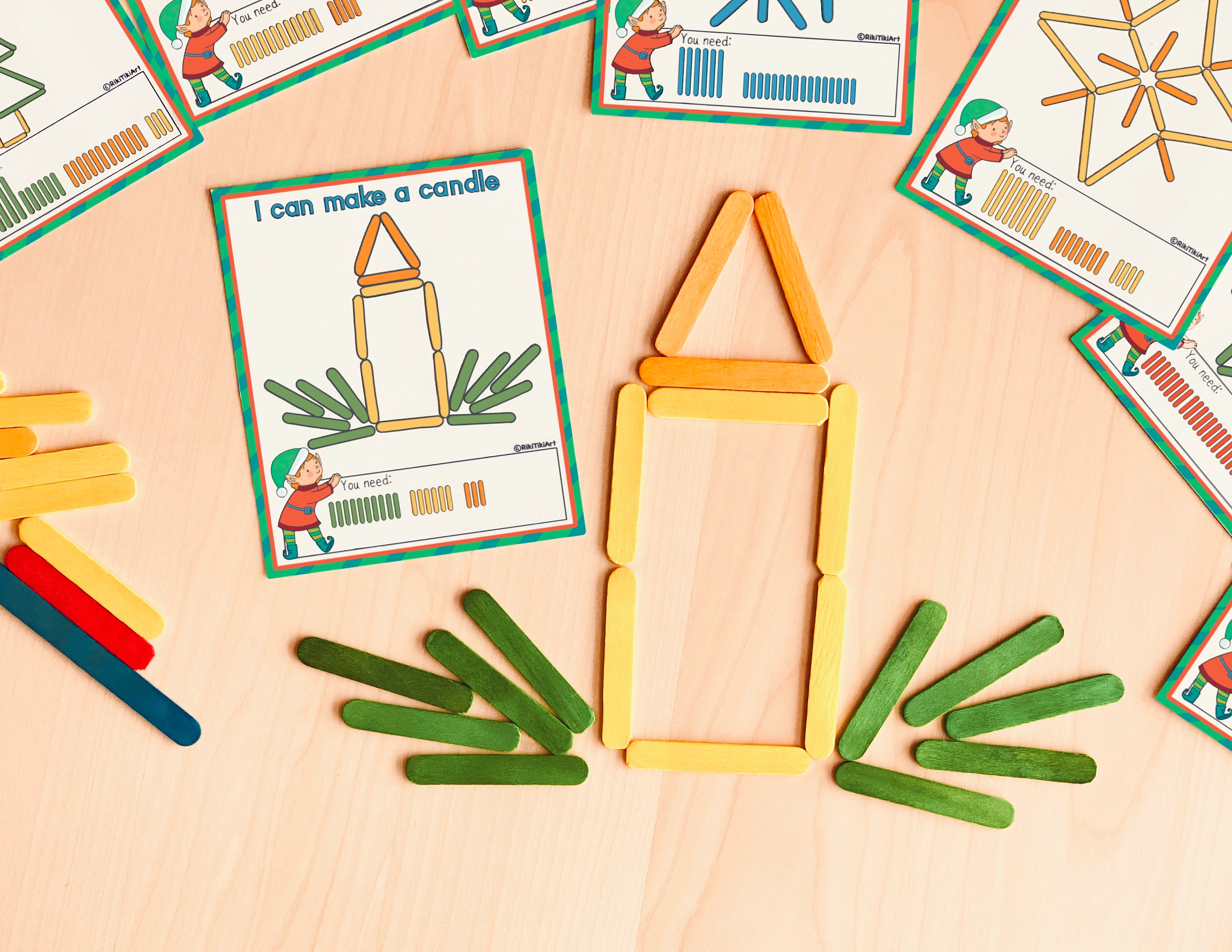 Winter Popsicle Sticks Mats Printable Christmas Activities for Kids ...