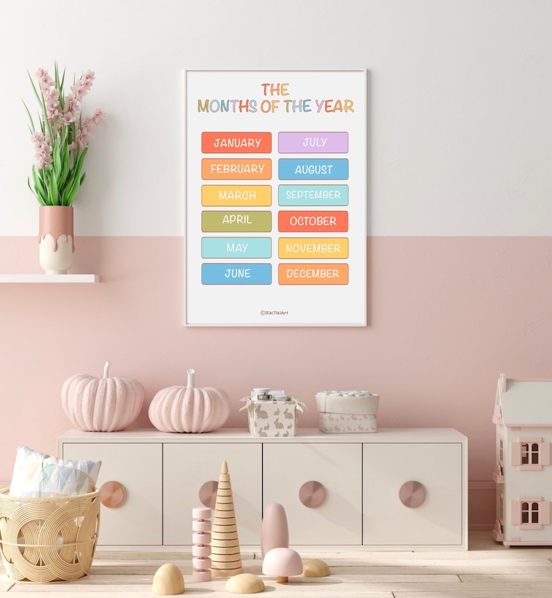 Months of the Year Classroom Posters Printable Montessori - Etsy