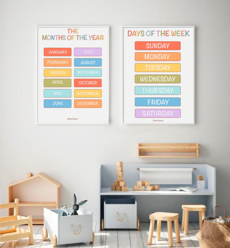 Months of the Year Classroom Posters Printable Montessori - Etsy