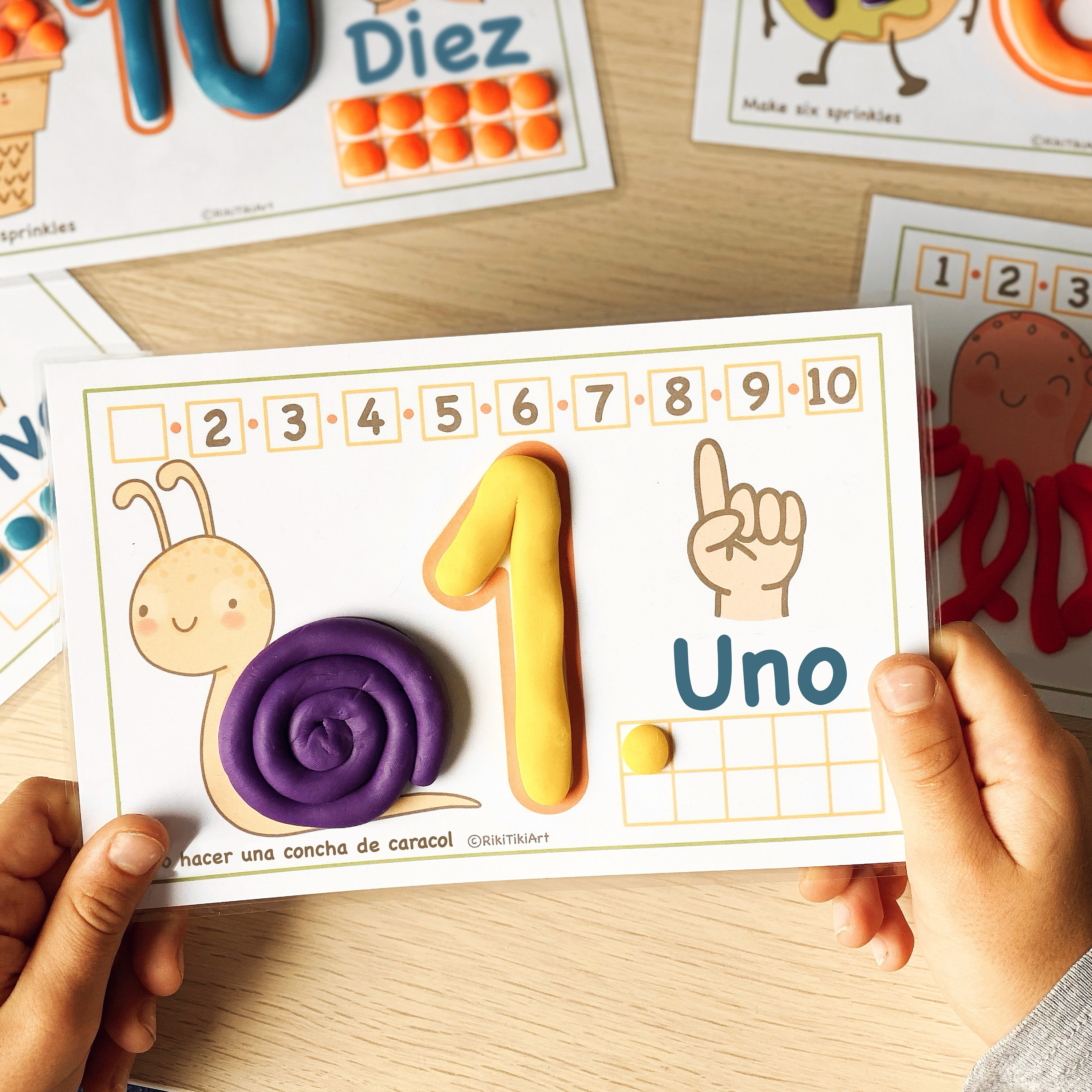 Spanish Numbers Play Dough Mats Fine Motor Skills Counting Preschool ...