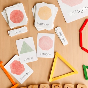 Shapes Flash Cards Printable 2D Geometric Shapes Nomenclature Cards ...