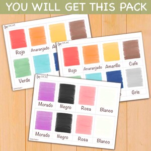 Spanish Color Flash Cards Printable Montessori Cards for Toddlers ...