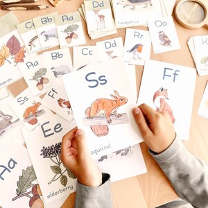 Woodland Alphabet Flashcards Printable Beginning Sounds Watercolor ...