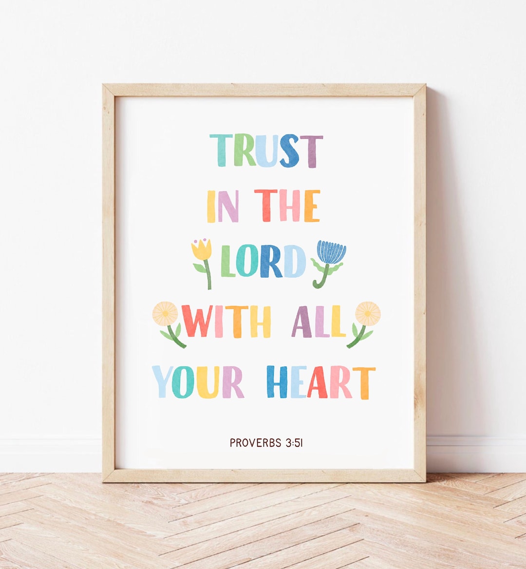 Trust in the Lord Poster: Christian Nursery Decor (digital Download) - Etsy