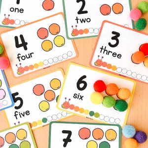 Pom Pom Counting Activity Numbers Match Practice 1 to 10 Montessori ...