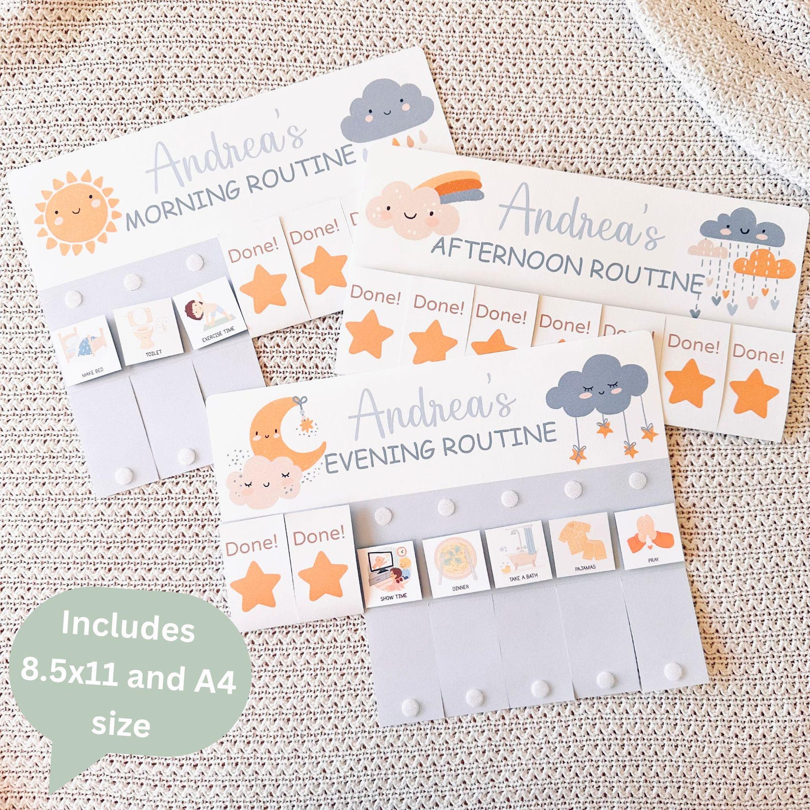 Editable Toddler Chore Chart Bundle: Morning, Afternoon, Evening ...