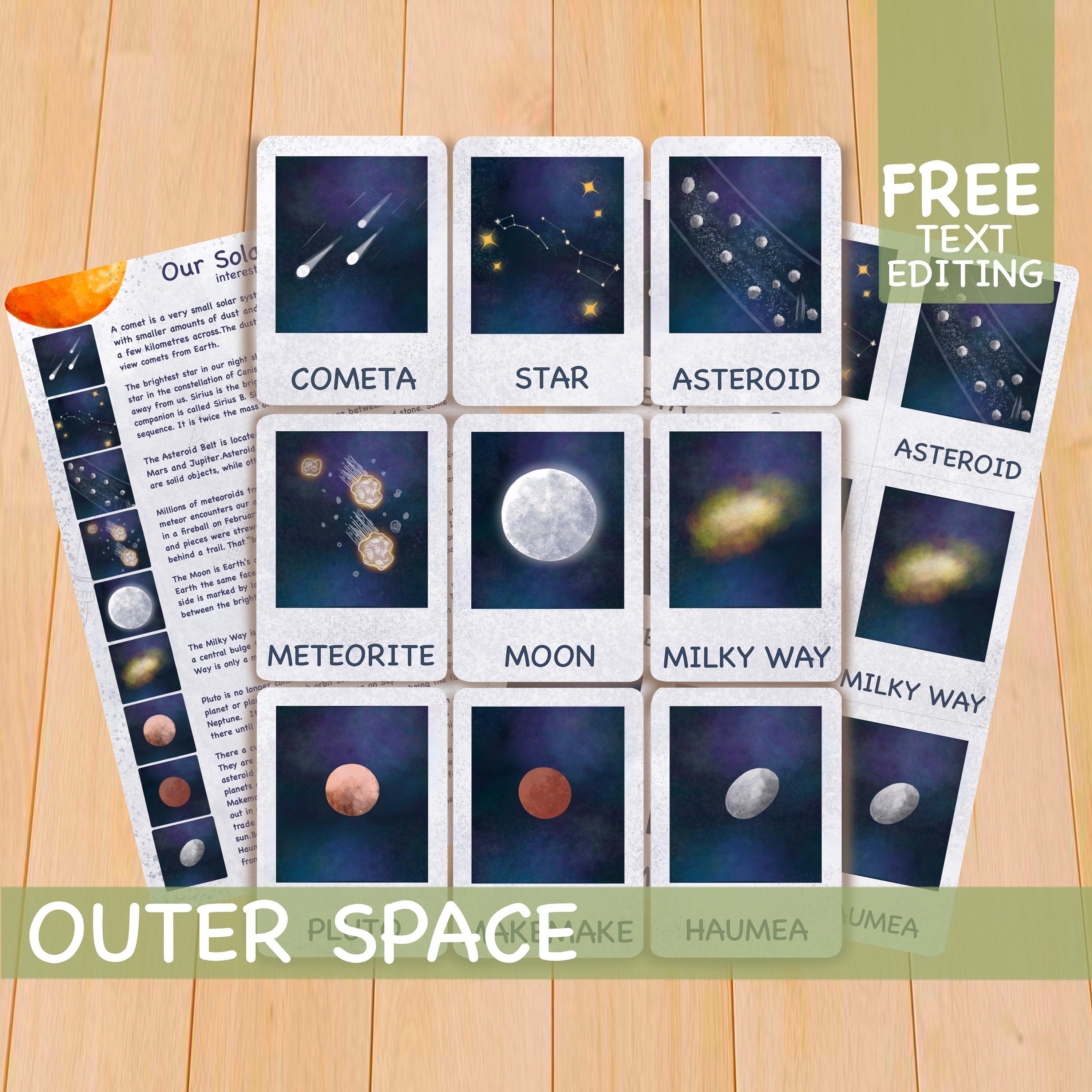 Astronomy flashcards Homeschool Montessori materials | Etsy