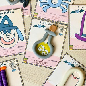 Halloween Play Dough Mats Visual Cards Printable Halloween Activities ...
