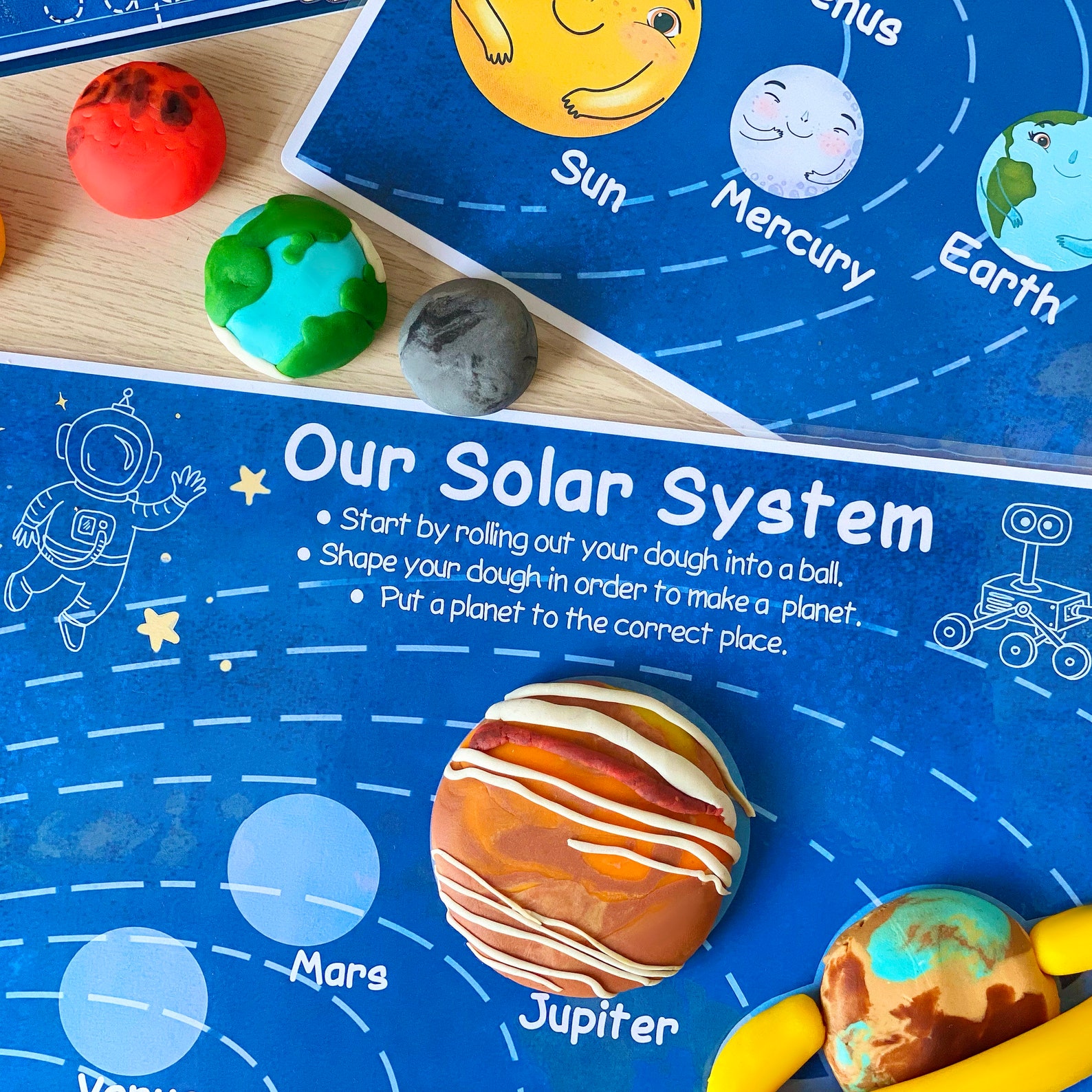 Solar System Outer Space Play Doh Mats Fine Motor Skills Visual Cards ...