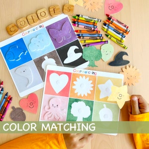 Matching Colors Activity Based on Shapes Montessori Color Sorting ...