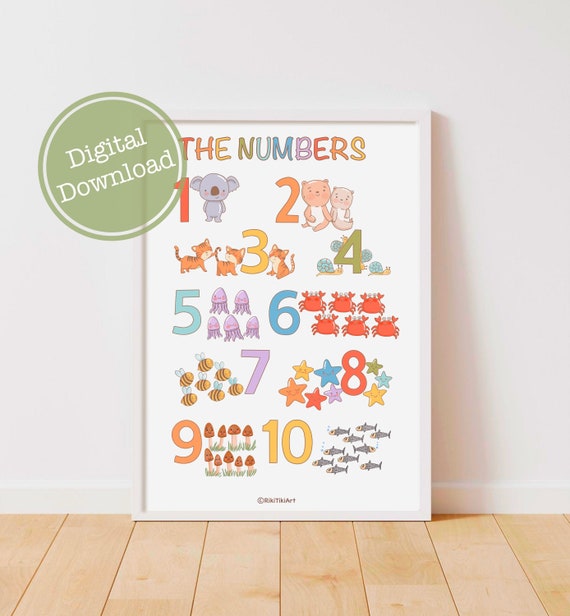 Classroom Posters Numbers 1-10 Montessori Materials Homeschool | Etsy