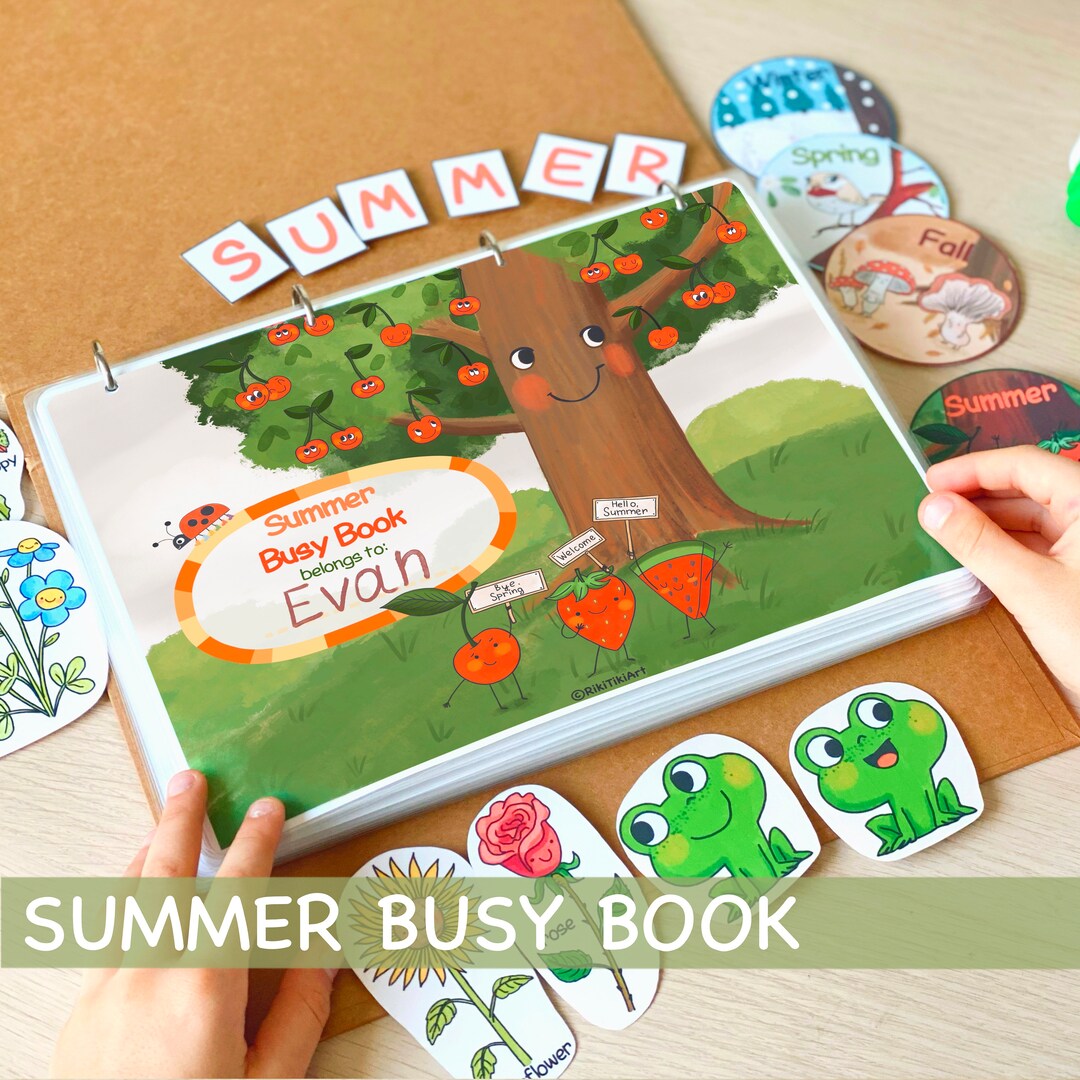 Summer Busy Book Printable Toddler Activities Preschool Learning Binder ...