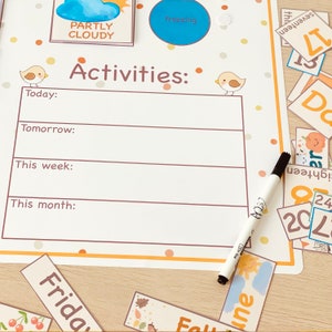 18x24 Kids Calendar Perpetual Classroom Calendar Homeschool Playroom ...