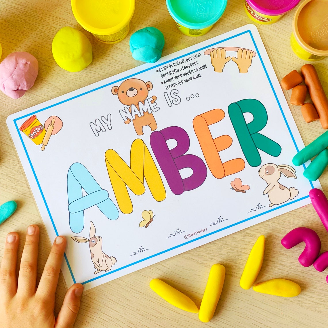 Custom Name Play Doh Mat Printable Toddler Activities Play Dough ...