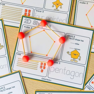 Toothpicks and Play Dough 2D Shapes Visual Cards Toddler Activity ...