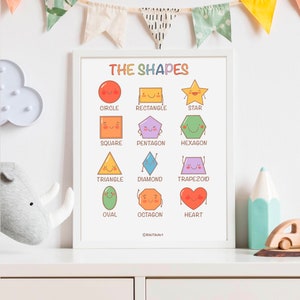 Geometric Shapes Toddler Classroom Posters Printable | Etsy