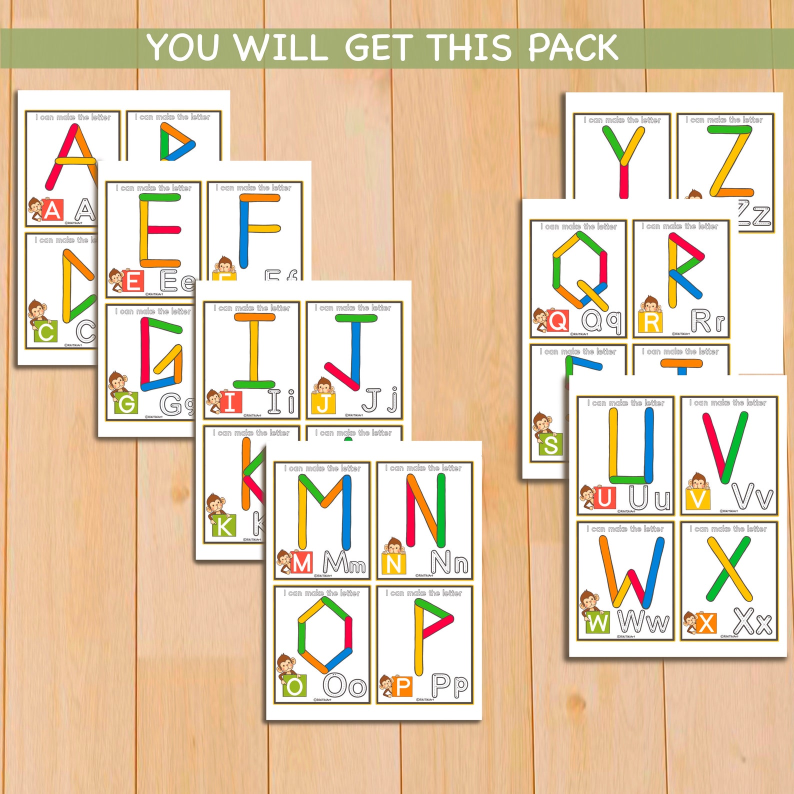ABC Popsicle Sticks Alphabet Activity Game for Toddlers - Etsy UK