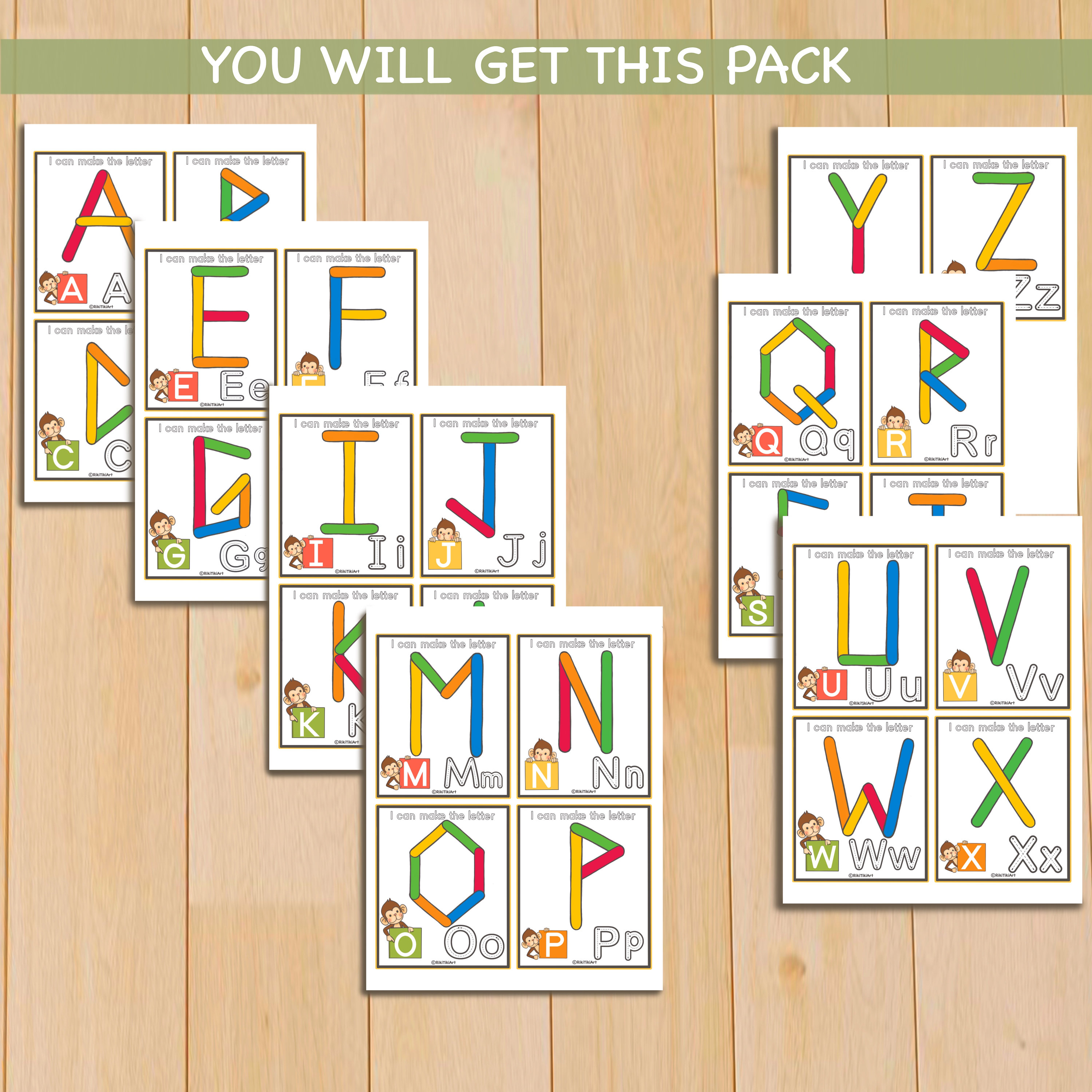 ABC Popsicle Sticks Alphabet Activity Game for Toddlers - Etsy UK