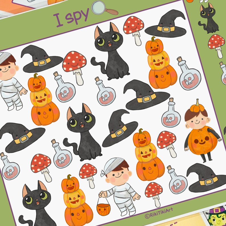 Halloween I Spy Game for Toddler Preschool Worksheets - Etsy