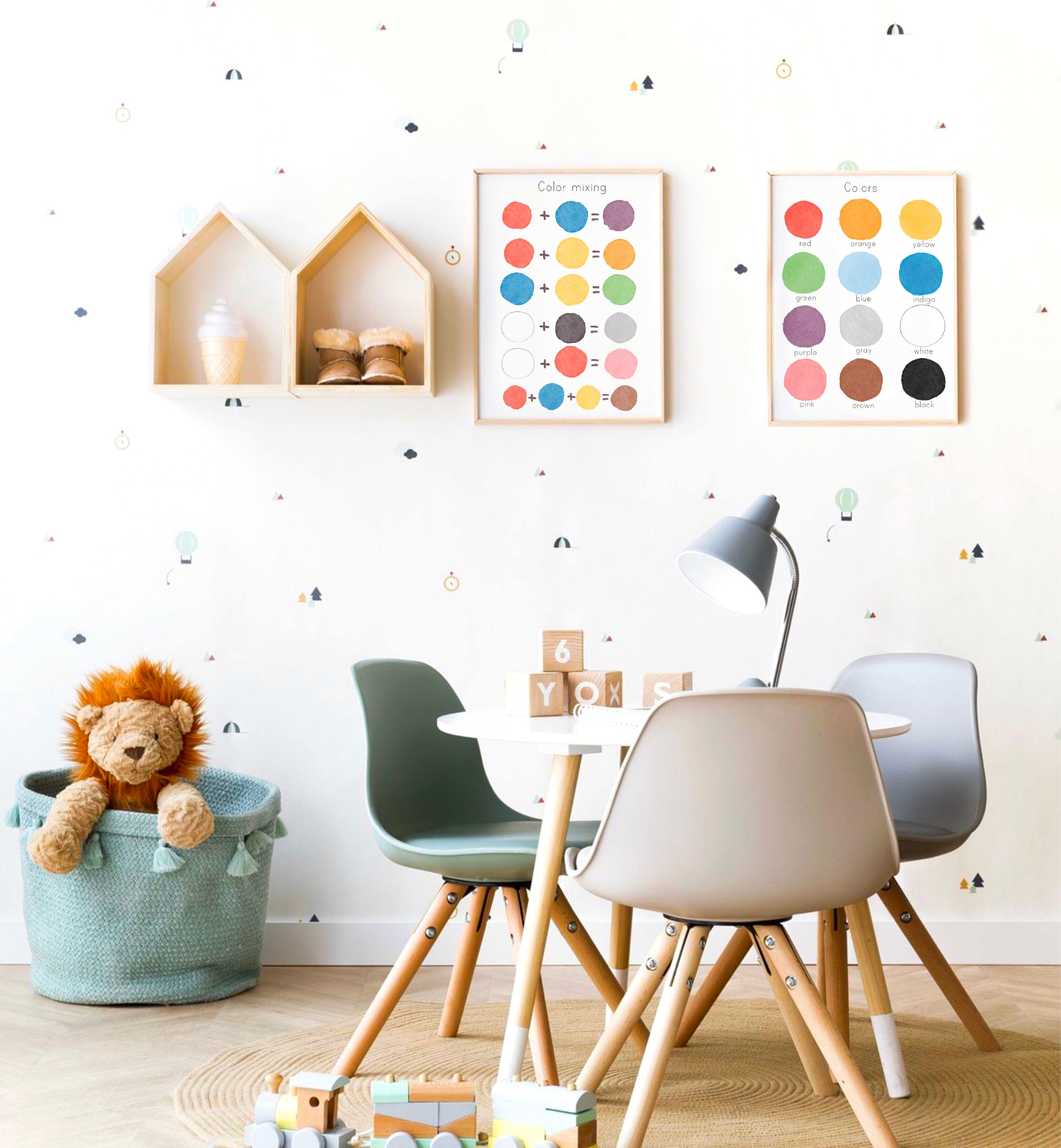 Colors Learning Posters for Toddlers Colors Mixing Playroom Wall Art ...
