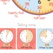 Telling Time Poster Playroom Rainbow Decor Learning Clock Printable ...