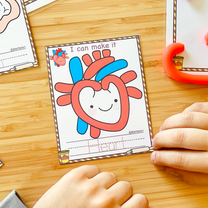 Human Organs Play Dough Mats Fine Motor Skills Preschool Printables ...