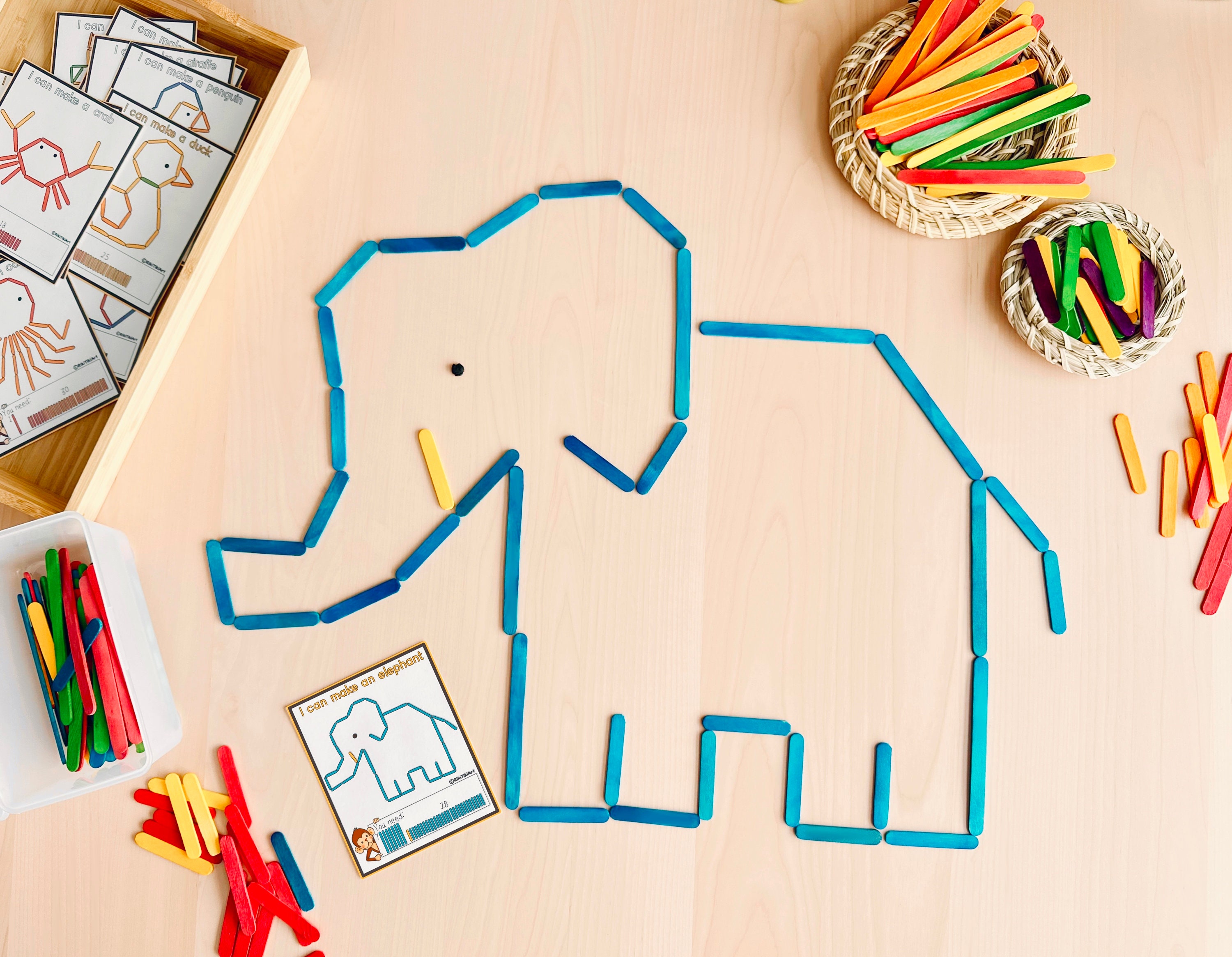 Animals Popsicle Sticks Activity for Toddlers Montessori Printable ...