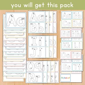 Alphabet Tracing Cards: ABC Letter Formation Worksheets (digital ...