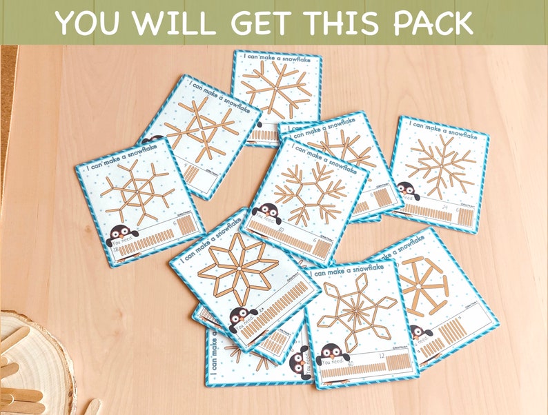 Snowflake Popsicle Sticks Activity Winter Fine Motor Skills - Etsy