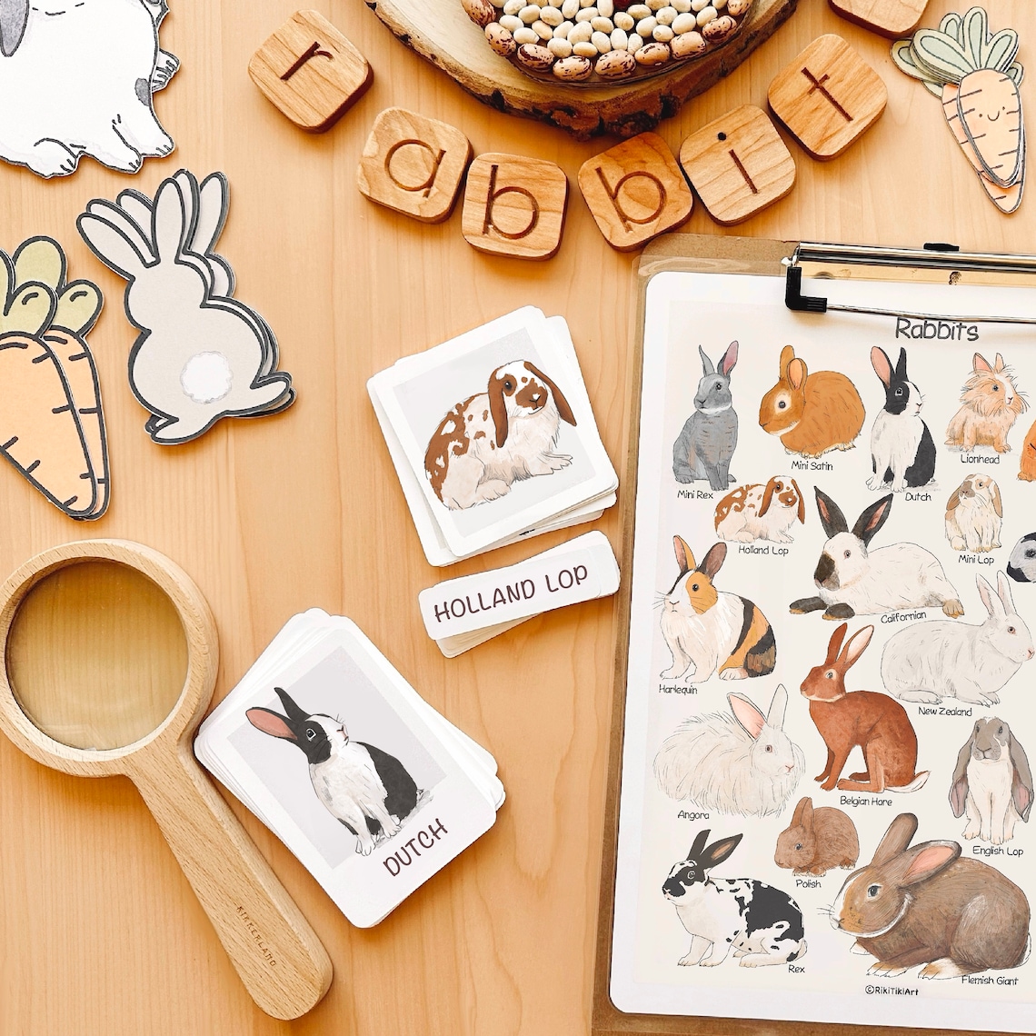 Rabbit Flash Cards Montessori Printable Homeschool Resources Nature ...