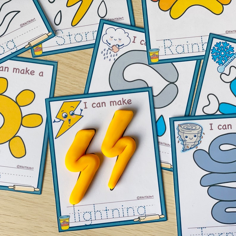 Weather Play Doh Mats Homeschool Printable Play Dough Mats - Etsy