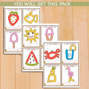 Summer Play Dough Mats Fine Motor Skills Visual Cards Play Doh Mats ...