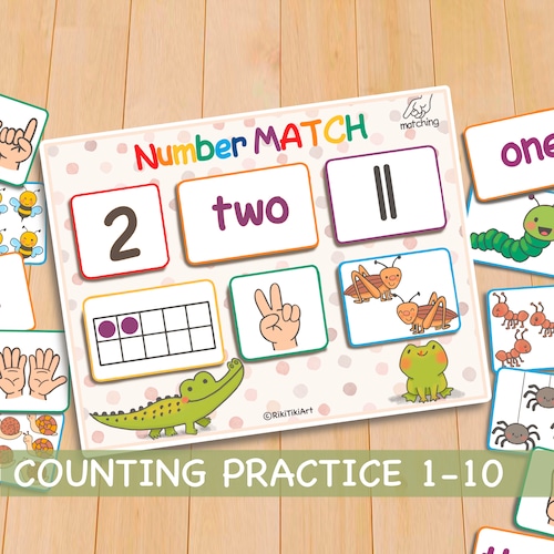 Number Matching Activity 1 to 20 Montessori Counting Practice - Etsy