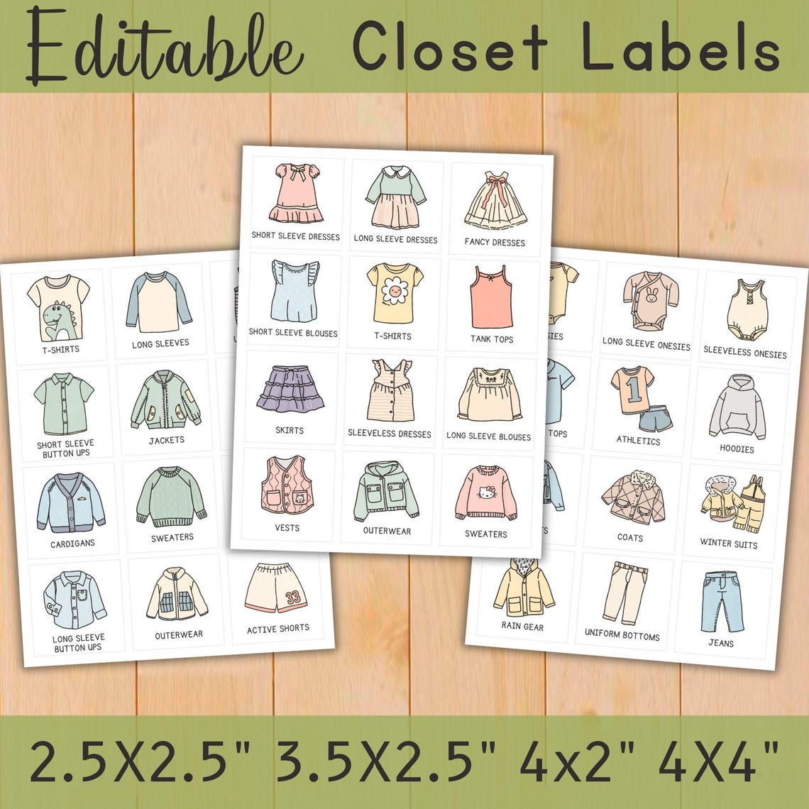 Toddler Dresser Labels Editable Closet Labels With Pictures Kids ...