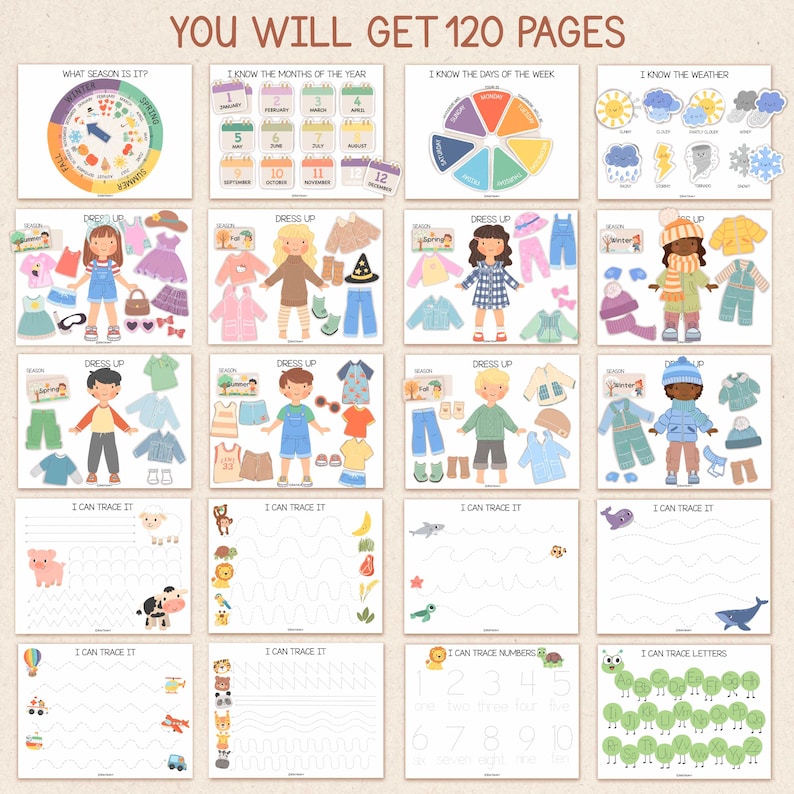 Preschool Learning Binder: Toddler Busy Book, Kids Activities (PDF ...