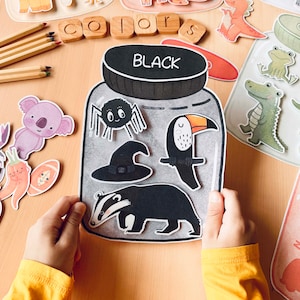 Color Sorting Toddler Activities, Color Matching in Jars Game for ...