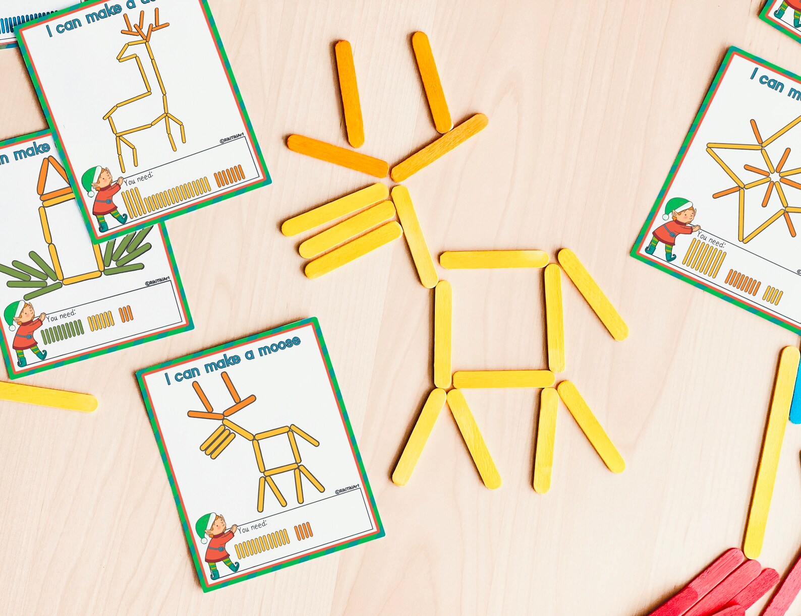Winter Popsicle Sticks Mats Printable Christmas Activities for Kids ...