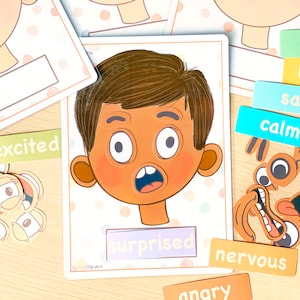 Emotions Activity for Kids Boy Version Toddler Emotions Chart ...