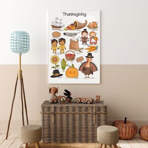 Thanksgiving Poster Playroom Printable Wall Art Fall Nursery ...