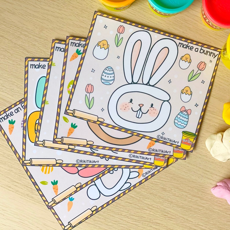 Easter Play Dough Mats Toddler Activities Visual Play Doh - Etsy