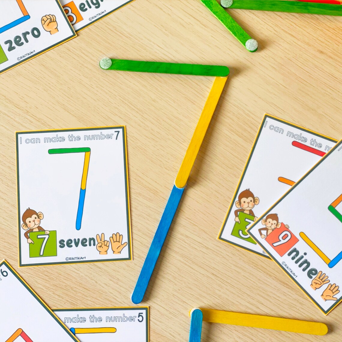 Popsicle Sticks Numbers Activity Game for Toddlers Montessori | Etsy