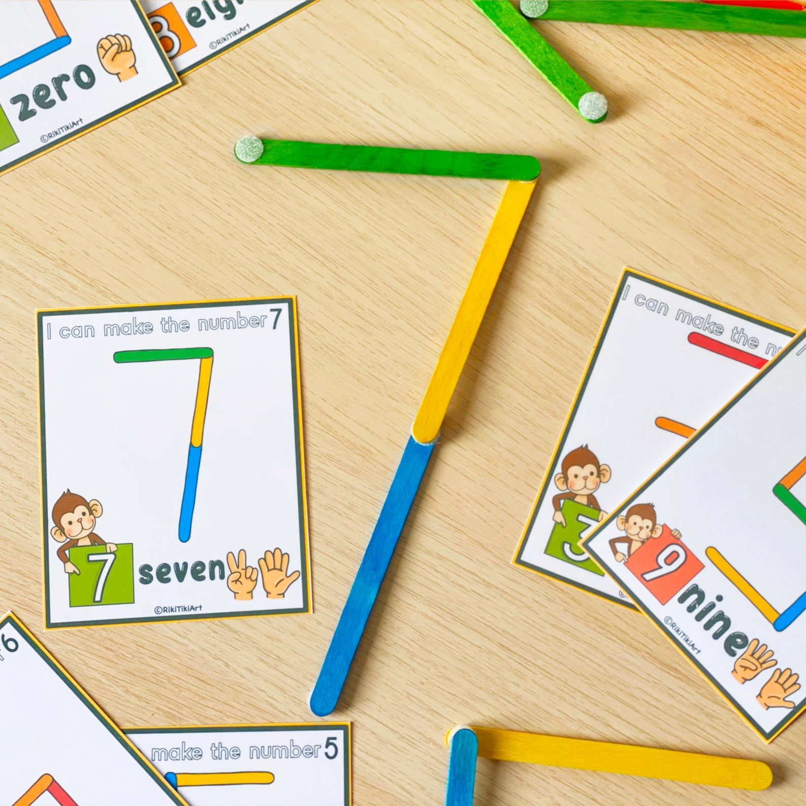 Popsicle Sticks Numbers Activity Game for Toddlers Montessori Printable ...