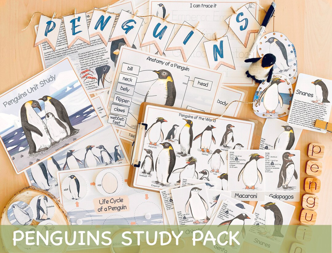 Penguins Unit Study Winter Homeschool Learning Materials Charlotte ...