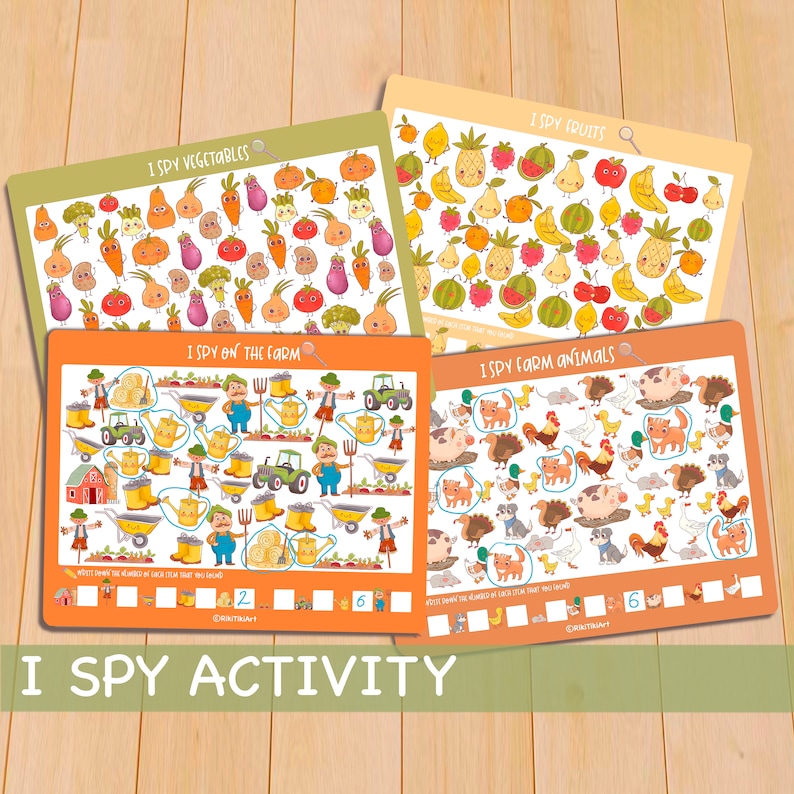 Farm I Spy Game Printable Quiet Time Activity for Kids Toddler ...