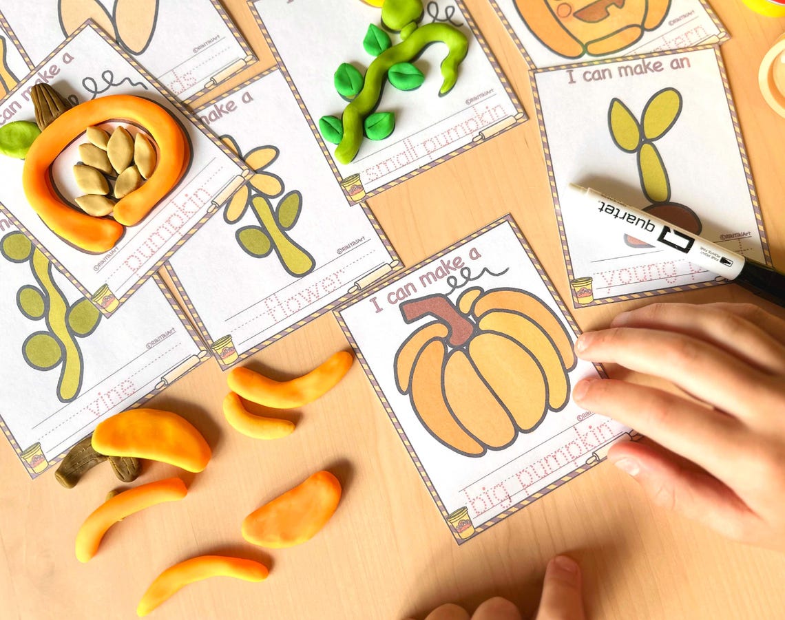 Pumpkin Play Dough Mats: Fall Fine Motor Activity (digital Download) - Etsy