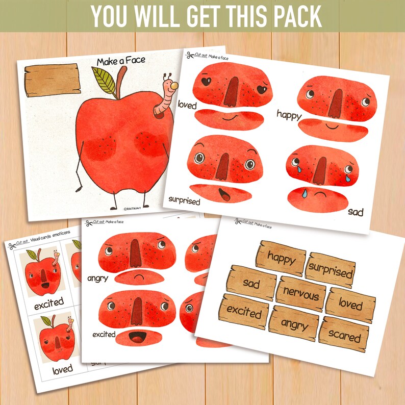 Apple Emotions Activity Printable Fall Activities for Kids Preschool ...